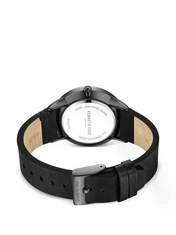 KENNETH COLE 42mm Quartz Watch With Leather Strap