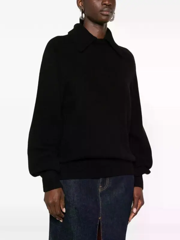 Khaite Overlapping-collar Saddle-shoulder Sweater