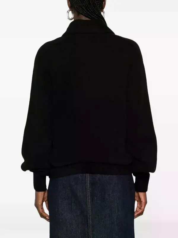 Khaite Overlapping-collar Saddle-shoulder Sweater