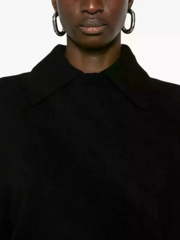 Khaite Overlapping-collar Saddle-shoulder Sweater