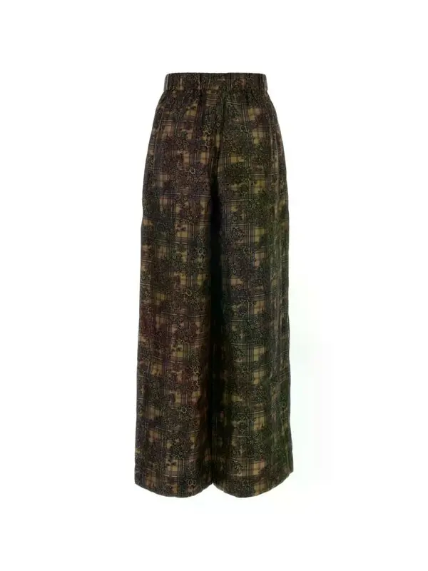 GANNI Printed Twill Wide-leg Trousers