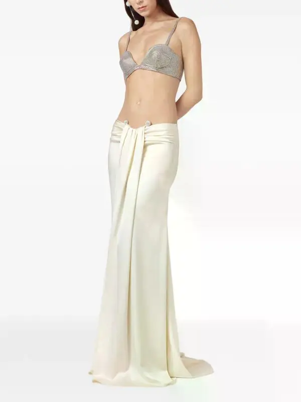 Giuseppe Di Morabito Draped Crystal-embellished Maxi Skirt