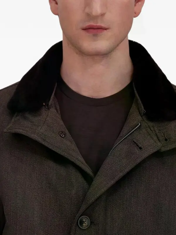Herno Shearling-collar High-neck Coat