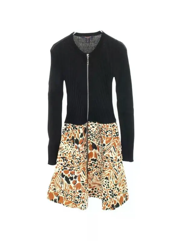LOUIS VUITTON 2010s Animal-print Panelled Dress - Black