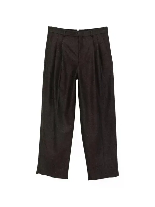 Emporio Armani Pleated Wide-leg Trousers - Brown