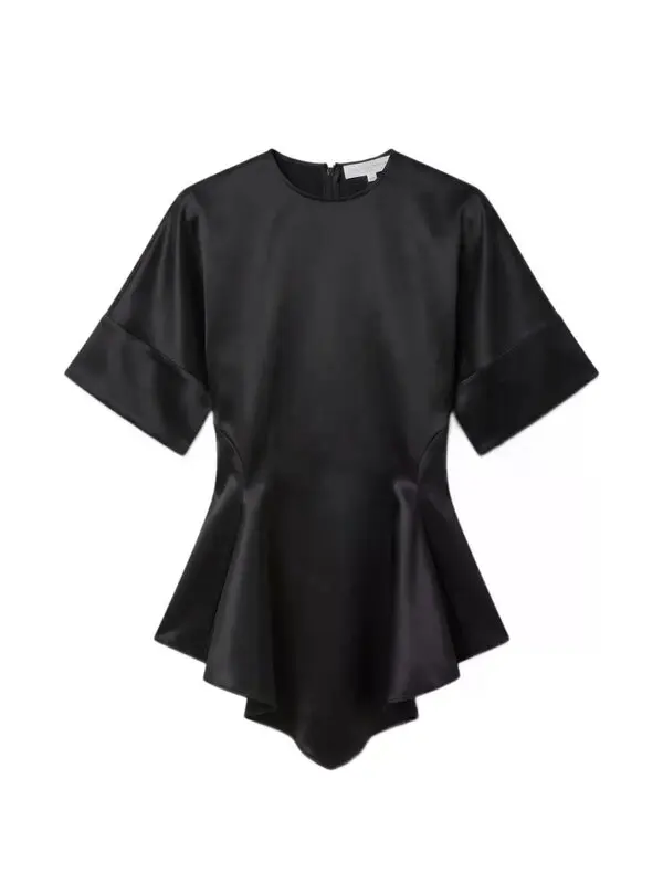 Stella McCartney Handkerchief-sleeve Satin Top - Black