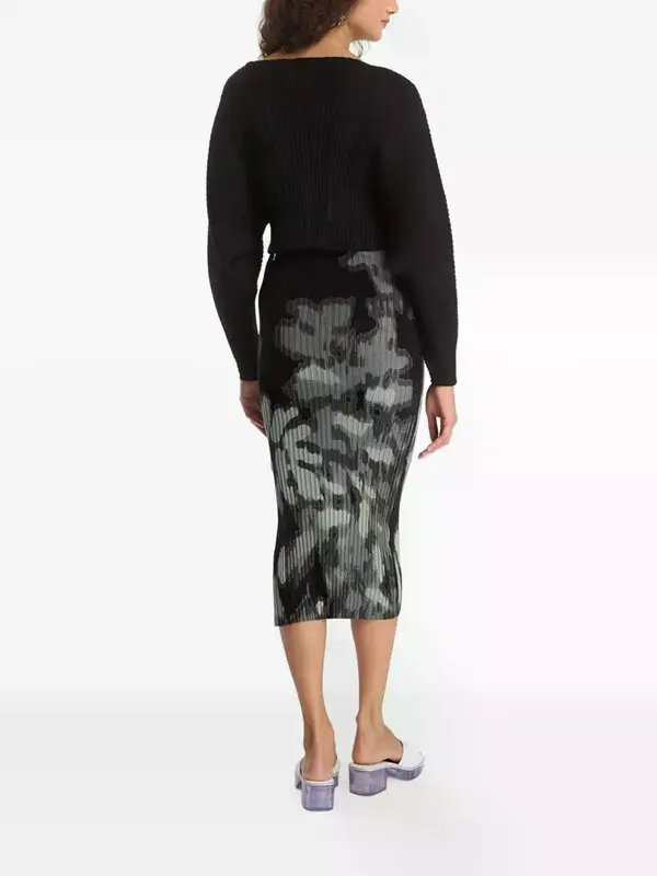 Desigual Floral Print Ribbed Midi Dress