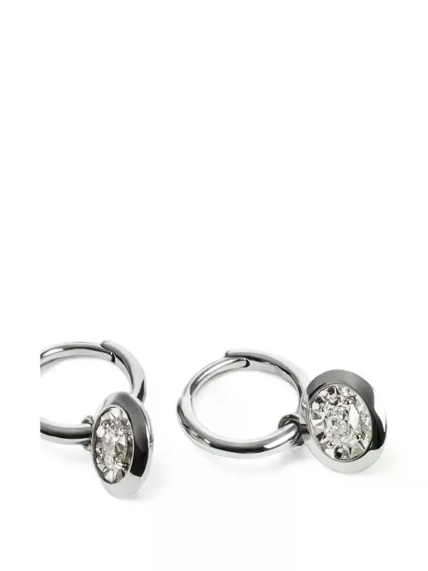 Monica Vinader Oval-diamond Huggie Earrings