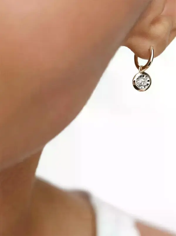 Monica Vinader Oval Diamond Huggie Earrings
