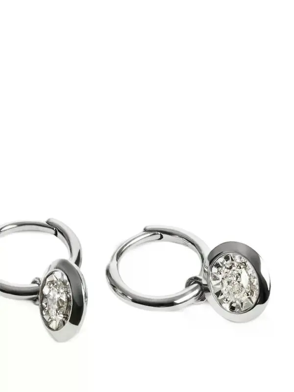 Monica Vinader Oval Diamond Huggie Earrings