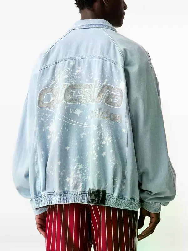 Adidas Logo-print Panelled Denim Jacket