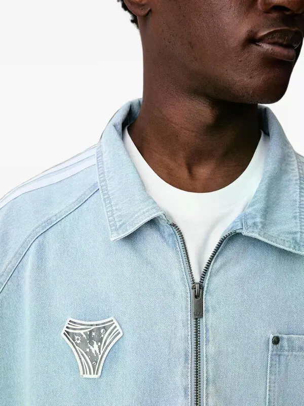 Adidas Logo-print Panelled Denim Jacket