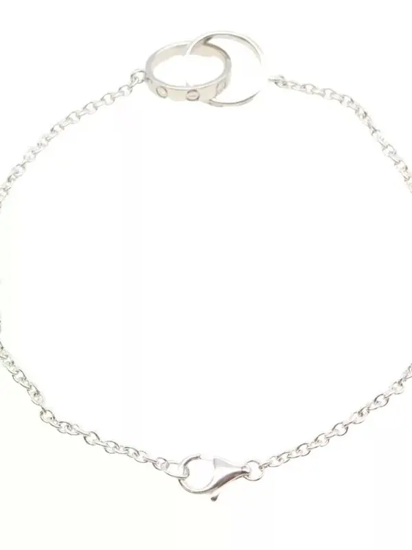 Cartier 18k White Gold Interlocking Rings Bracelet - Silver