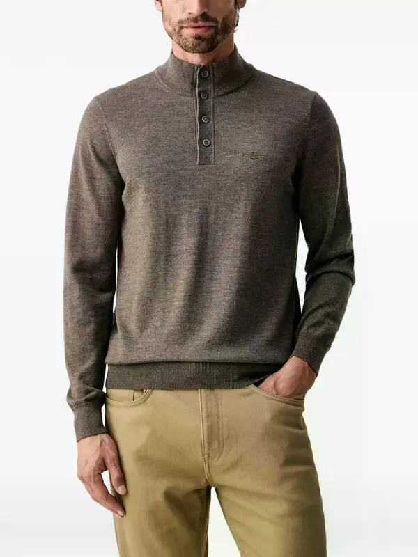 AERONAUTICA MILITARE Logo-embroidered Wool Sweater