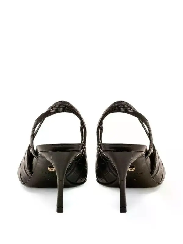 FERRAGAMO Dafne Croc-effect Slingback Heeled Pumps