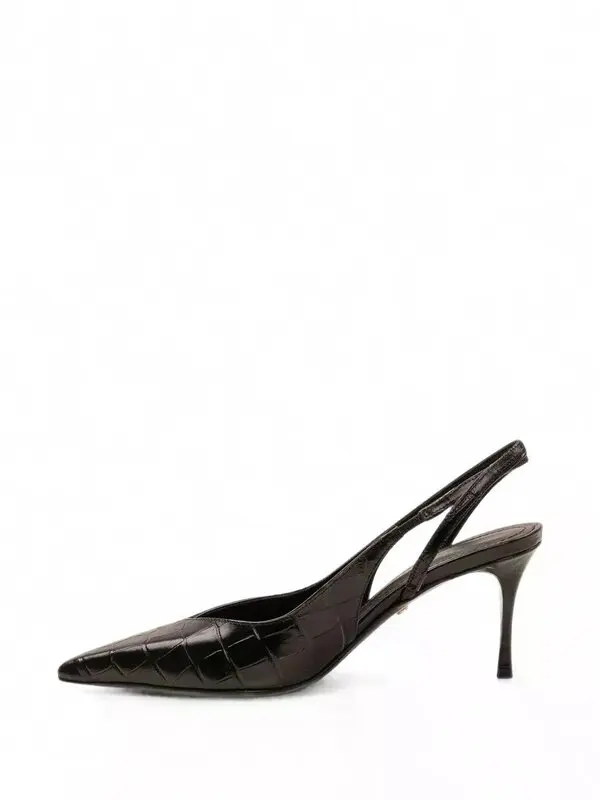 FERRAGAMO Dafne Croc-effect Slingback Heeled Pumps