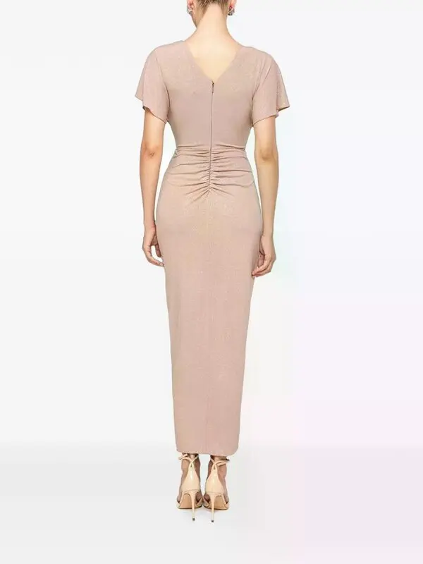 NISSA V-neck Draped Midi Dress