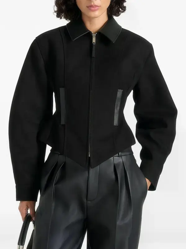 Manière De Voir Sky In Hourglass Gabardine Jacket - Black