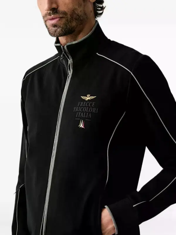 AERONAUTICA MILITARE Logo-embroidered Piped Sweater