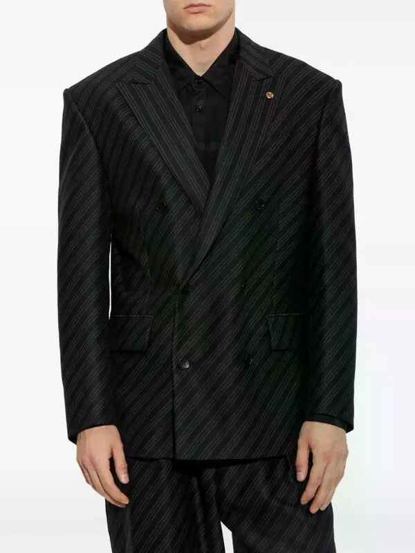 Versace Pinstriped Double-breasted Blazer