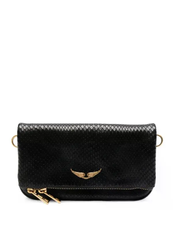 Zadig&Voltaire Rock Snake-effect Clutch Bag