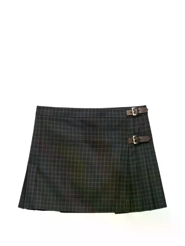 Prada Check Wool Mini Skirt - Grey