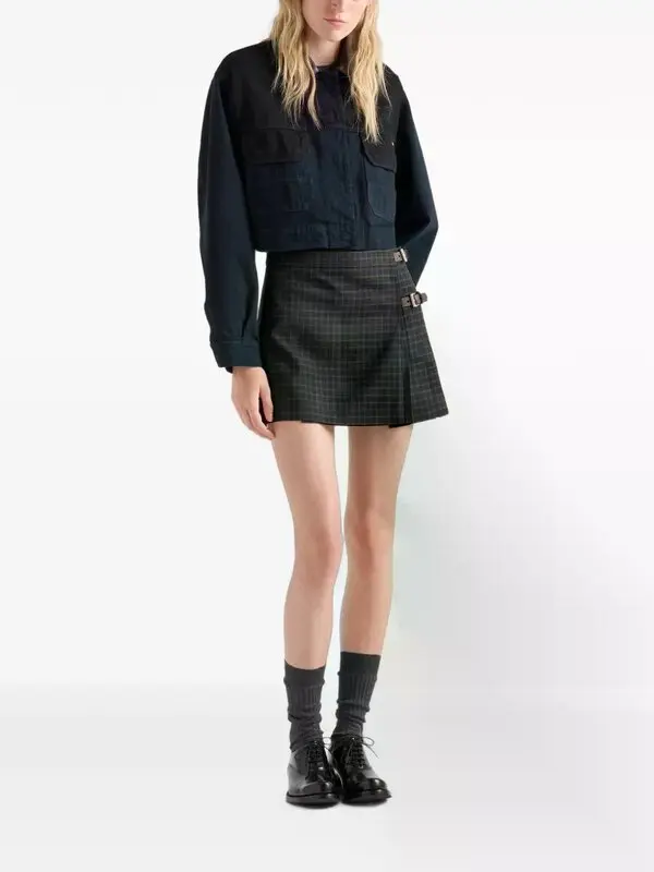 Prada Check Wool Mini Skirt