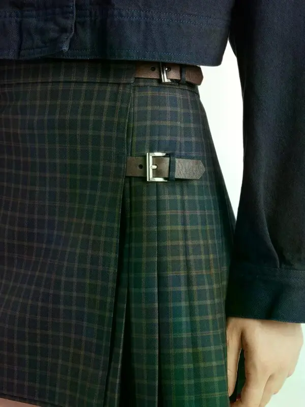 Prada Check Wool Mini Skirt