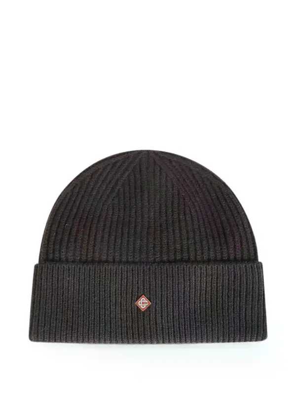 Casablanca Classic Ribbed-knit Beanie - Brown