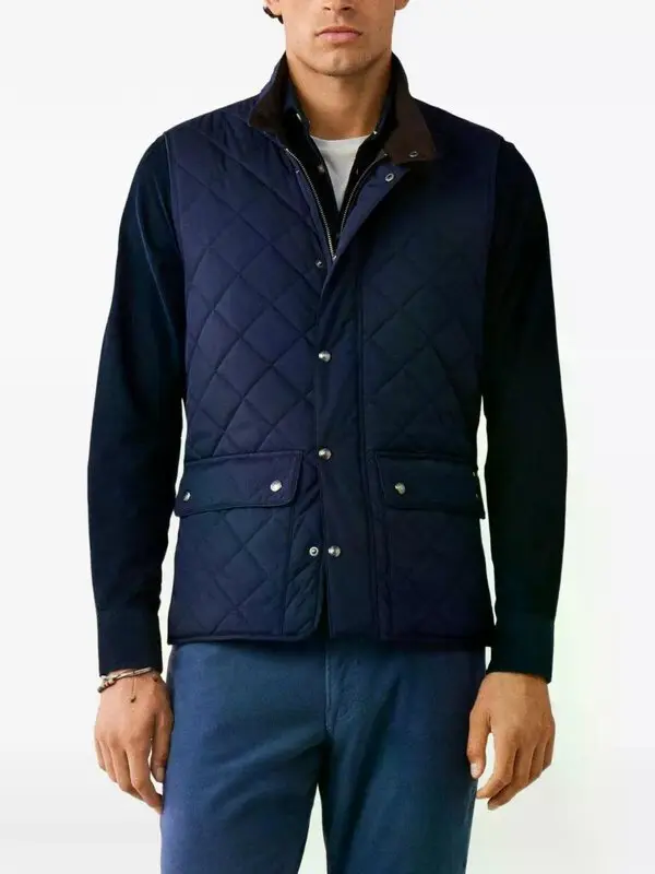HACKETT LONDON Kinloch Diamond-quilted Gilet