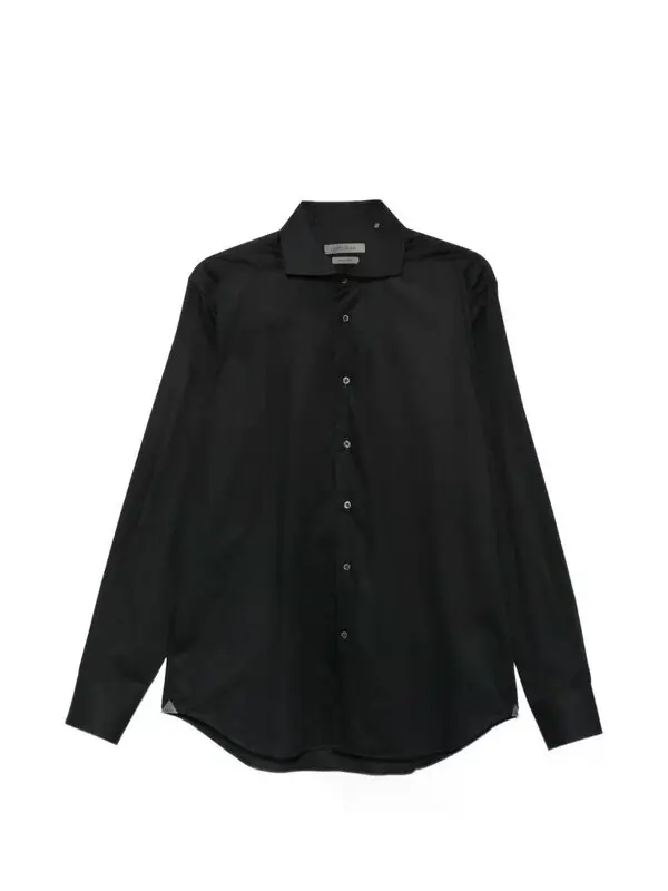 Corneliani Spread-collar Long-sleeve Shirt - Black