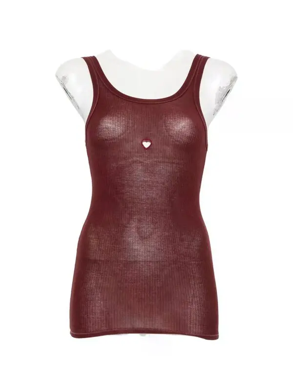 BASERANGE Heart Ribbed-knit Tank Top
