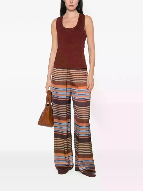 Max Mara Suede-panelled Scoop-neck Tank Top