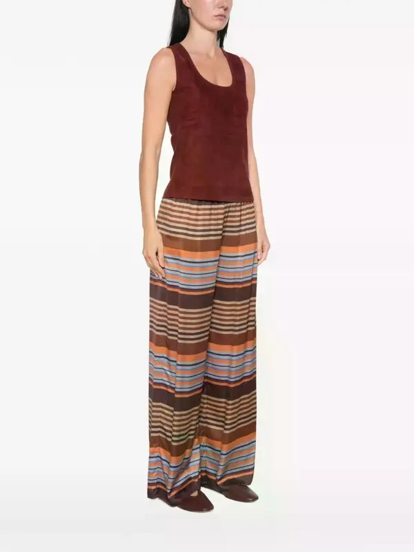 Max Mara Suede-panelled Scoop-neck Tank Top