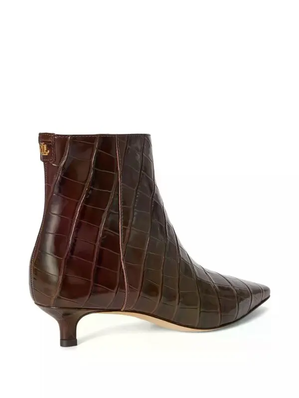 Ralph Lauren Croc-effect Leather Ankle Boots