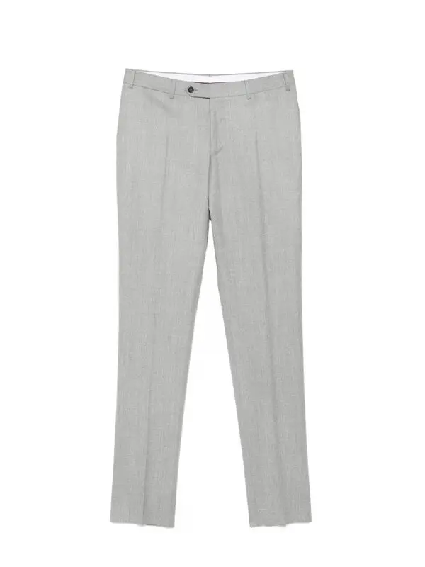 Canali Tailored Trousers With Pressed Crease - Grey