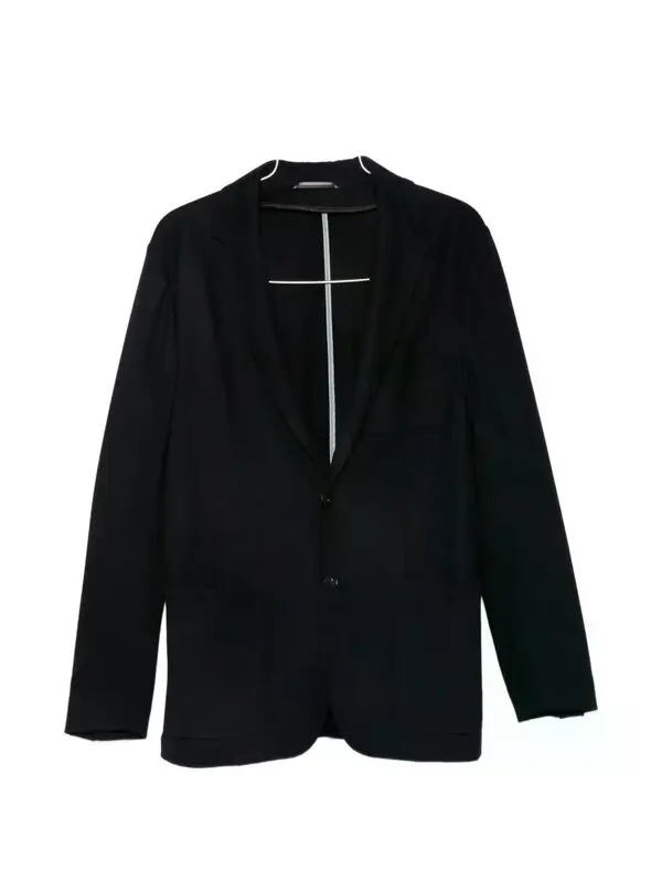 Canali Notched-lapel Patch-pocket Blazer - Black