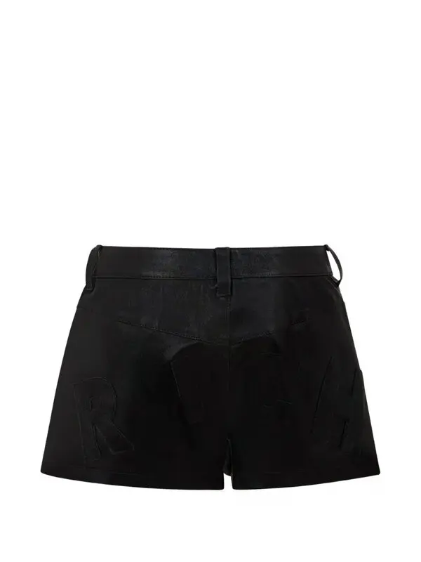John Richmond Logo-patch Zip-detail Leather Shorts