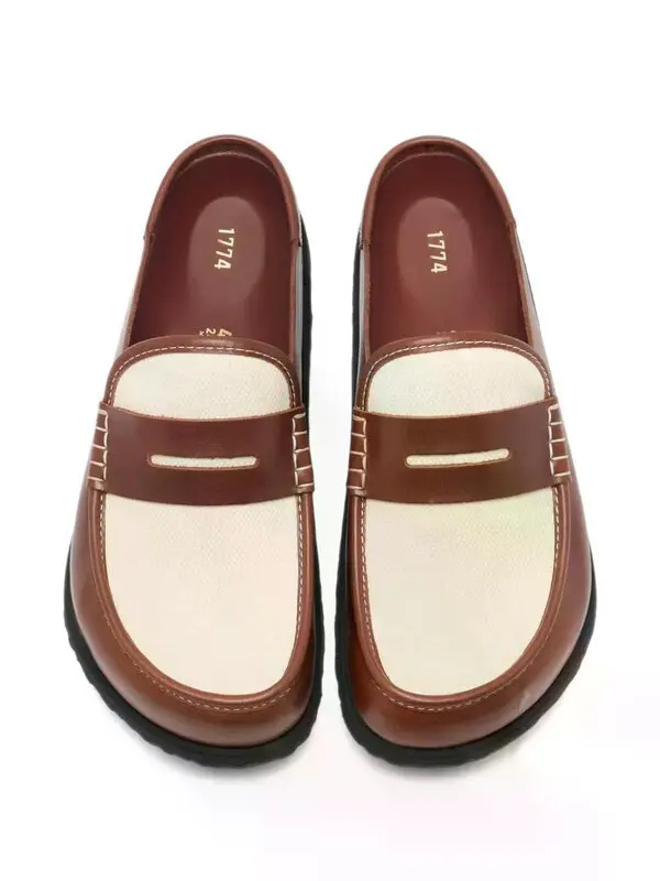 BIRKENSTOCK Naples Canvas Leather-trim Loafer
