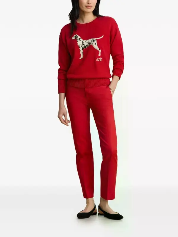Ralph Lauren Riednee Dog-intarsia Sweater - Red
