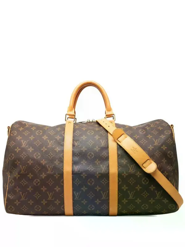 LOUIS VUITTON 1996 Monogram Keepall Bandouliere 50 Travel Bag - Brown