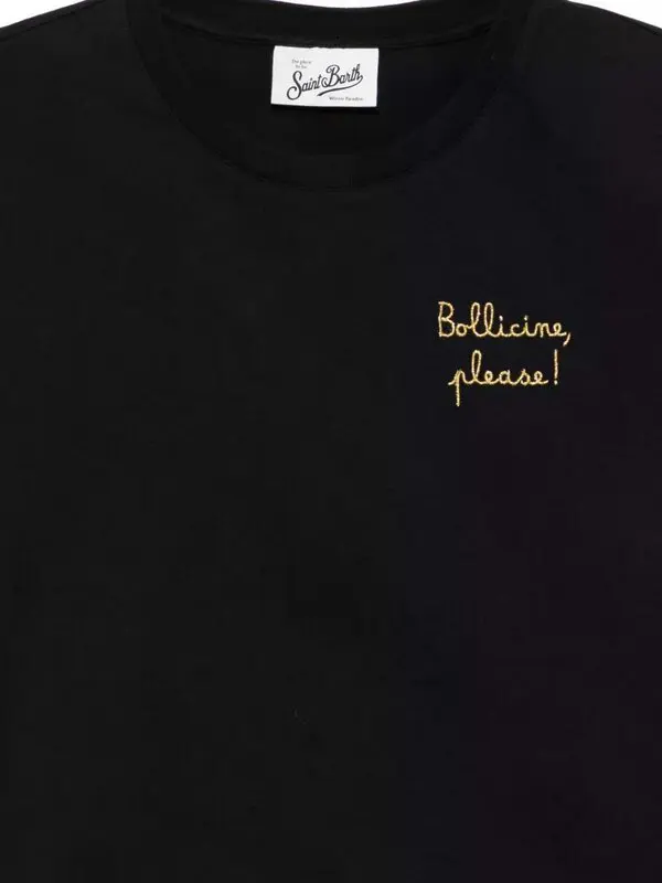 MC2 SAINT BARTH Emilie Embroidered T-shirt - Black