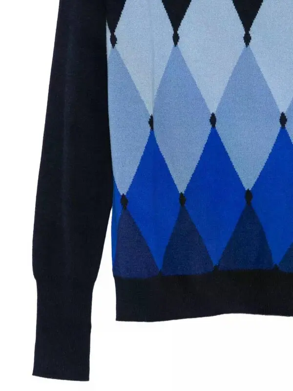 BALLANTYNE Argyle Pattern Crew Neck Sweater