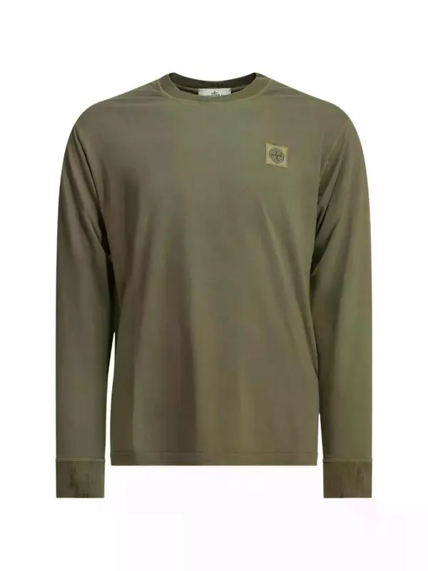 Stone Island 2100025 Organic Cotton Jersey 'fissato' Effect T-shirt - Green