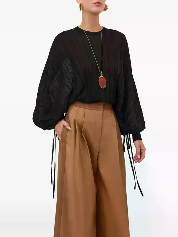 Zimmermann Valiant Pleated-sleeve Sweater