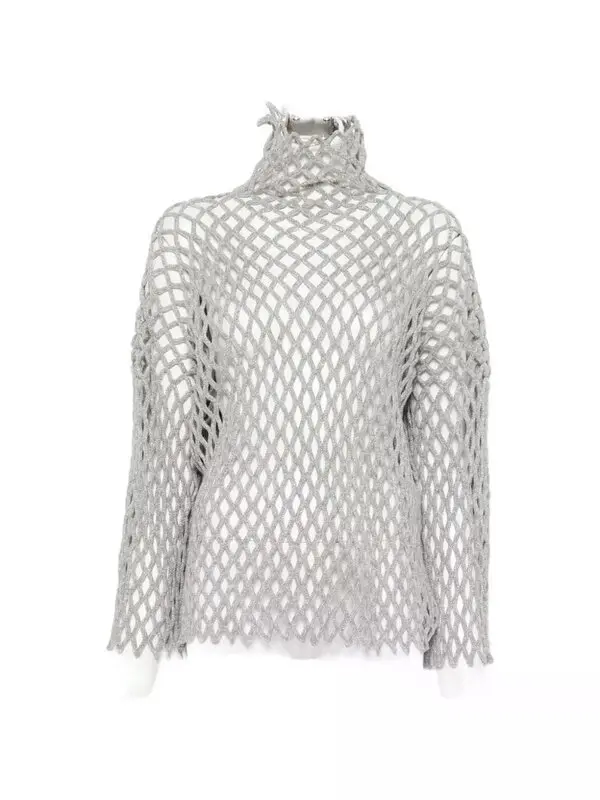 Sportmax Open-knit Funnel Neck Sweater
