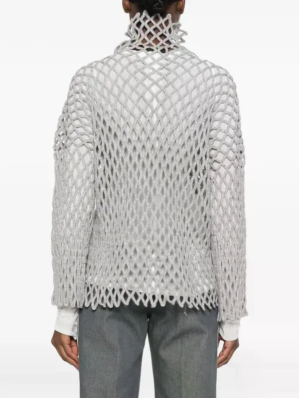 Sportmax Open-knit Funnel Neck Sweater