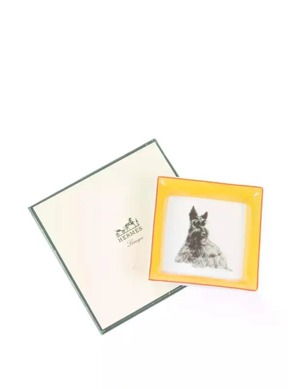 Hermès 2000s Scottish Terrier Porcelain Organizer