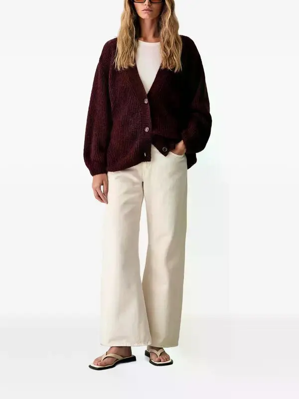 American Vintage East V-neck Cardigan - Red