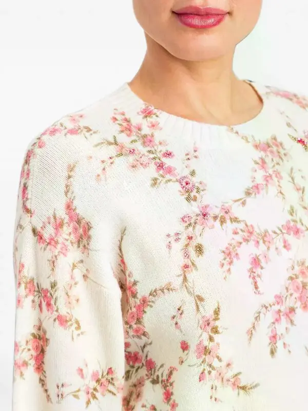 TWINSET Floral-print Sequin-embellished Sweater